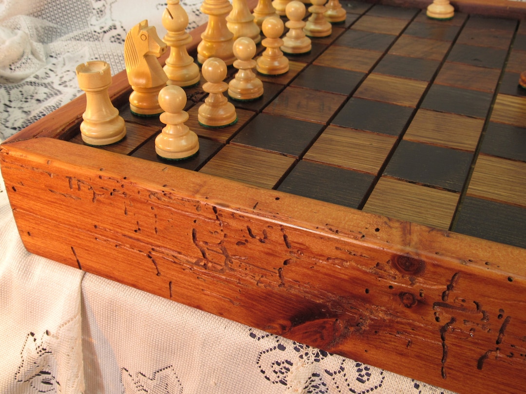 Chess Set in Reclaimed Barn Wood - Etsy