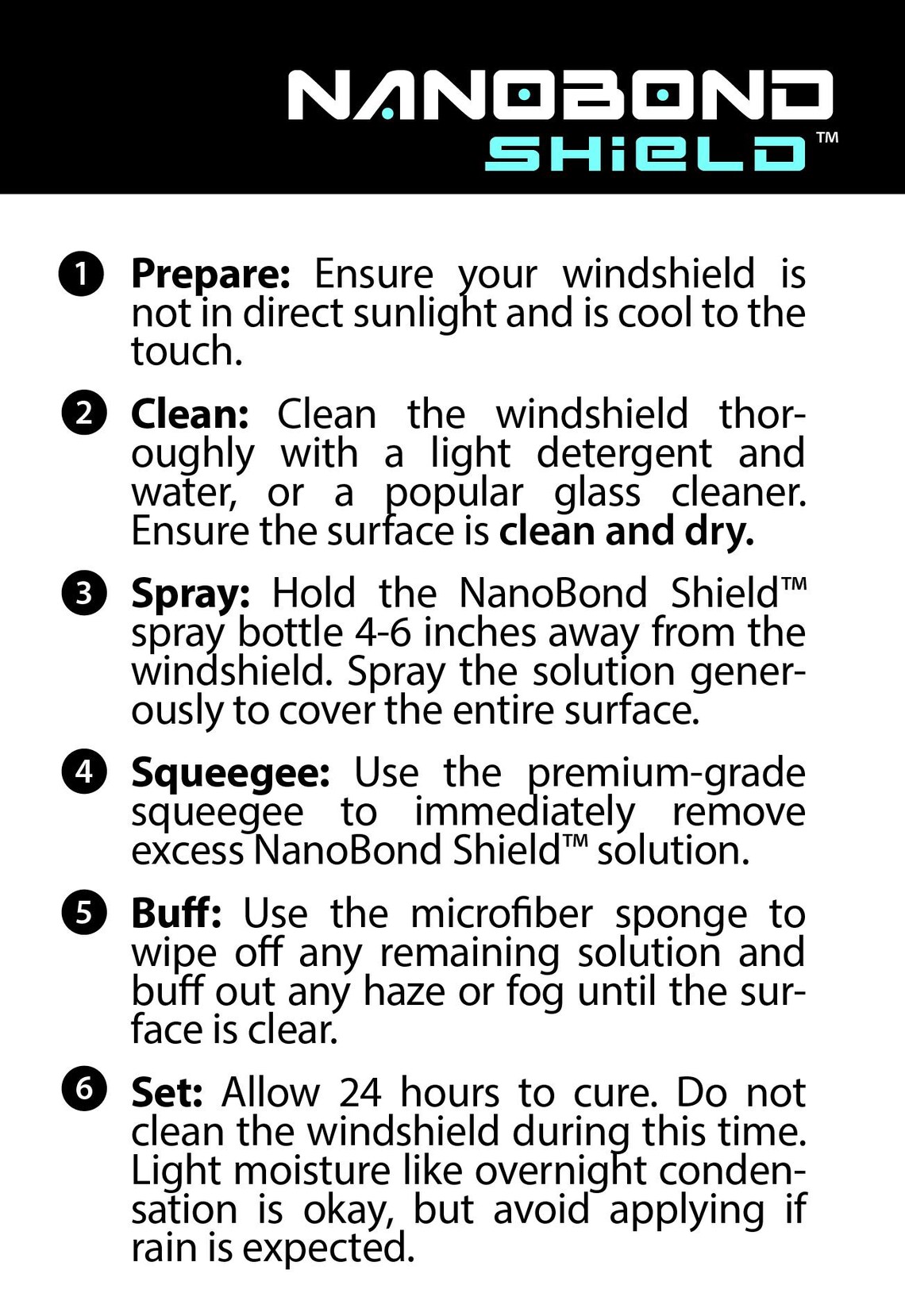Nanobond Shield™ Windshield Protection and Hydrophobic Spray Kit for ...