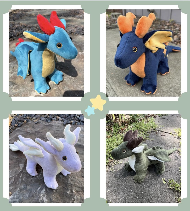 Plush Dragon Sewing Pattern - Classic Dragon - Etsy