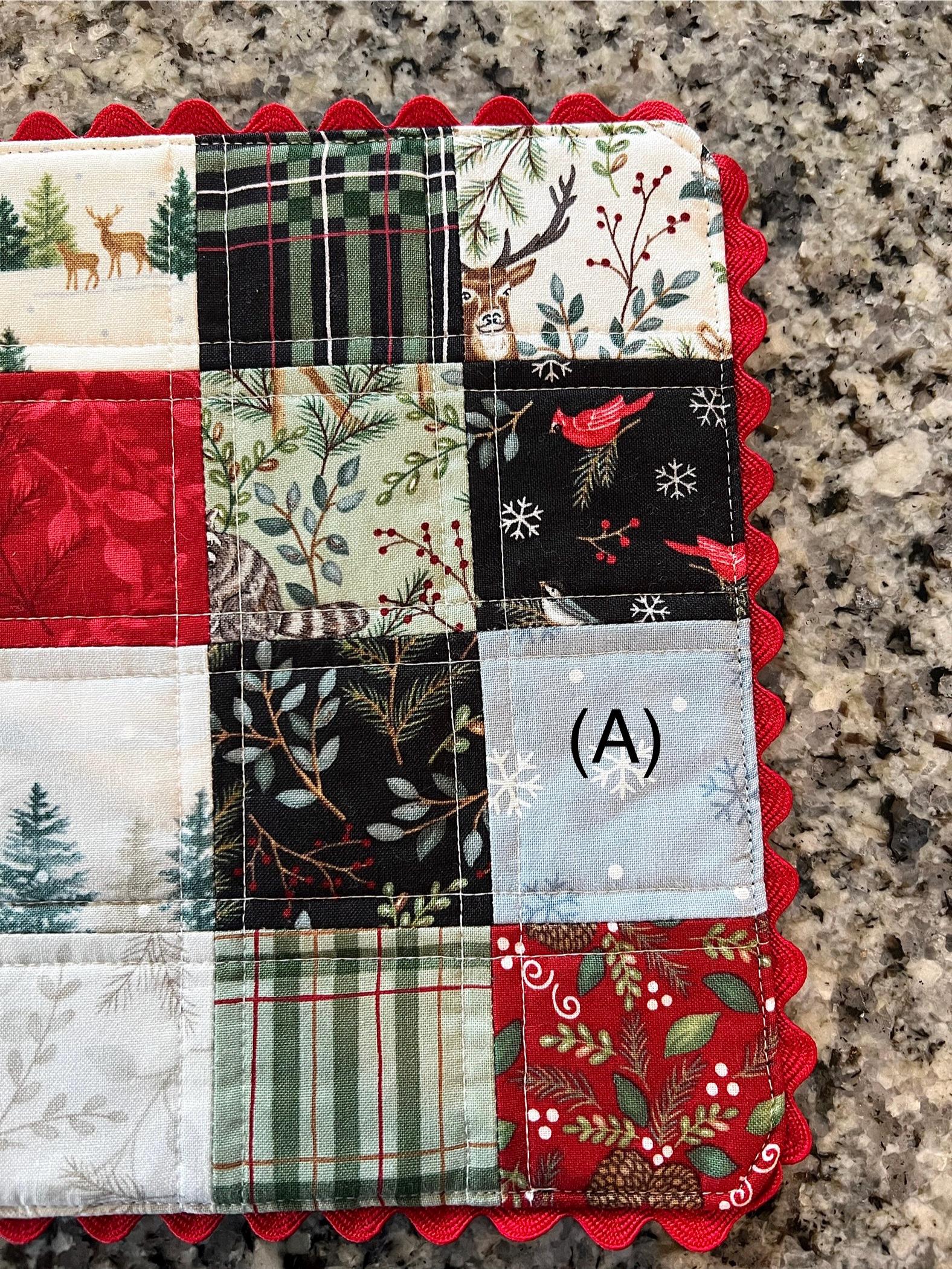 Quilted Patchwork Mug Rug/christmas Mug Rug/snack Mat/candle Mat ...
