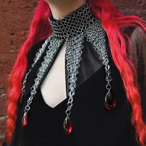 Chainmail Medieval Jester Collar, Handmade Long Clown Necklace - Etsy
