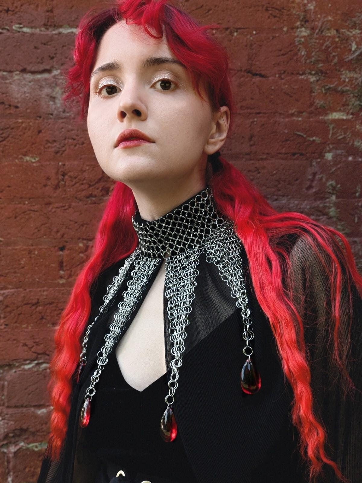 Chainmail Medieval Jester Collar, Handmade Long Clown Necklace - Etsy