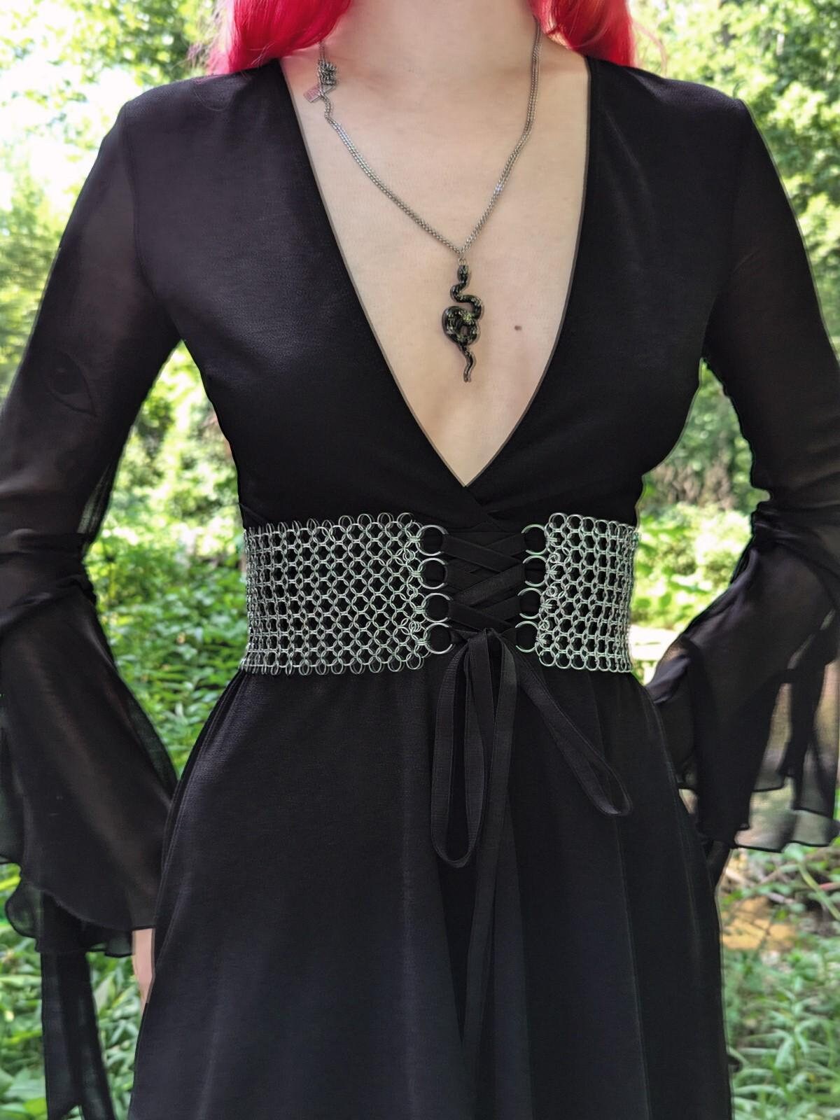 Silver Chainmail Corset, Wide Stainless Steel Belt - Etsy