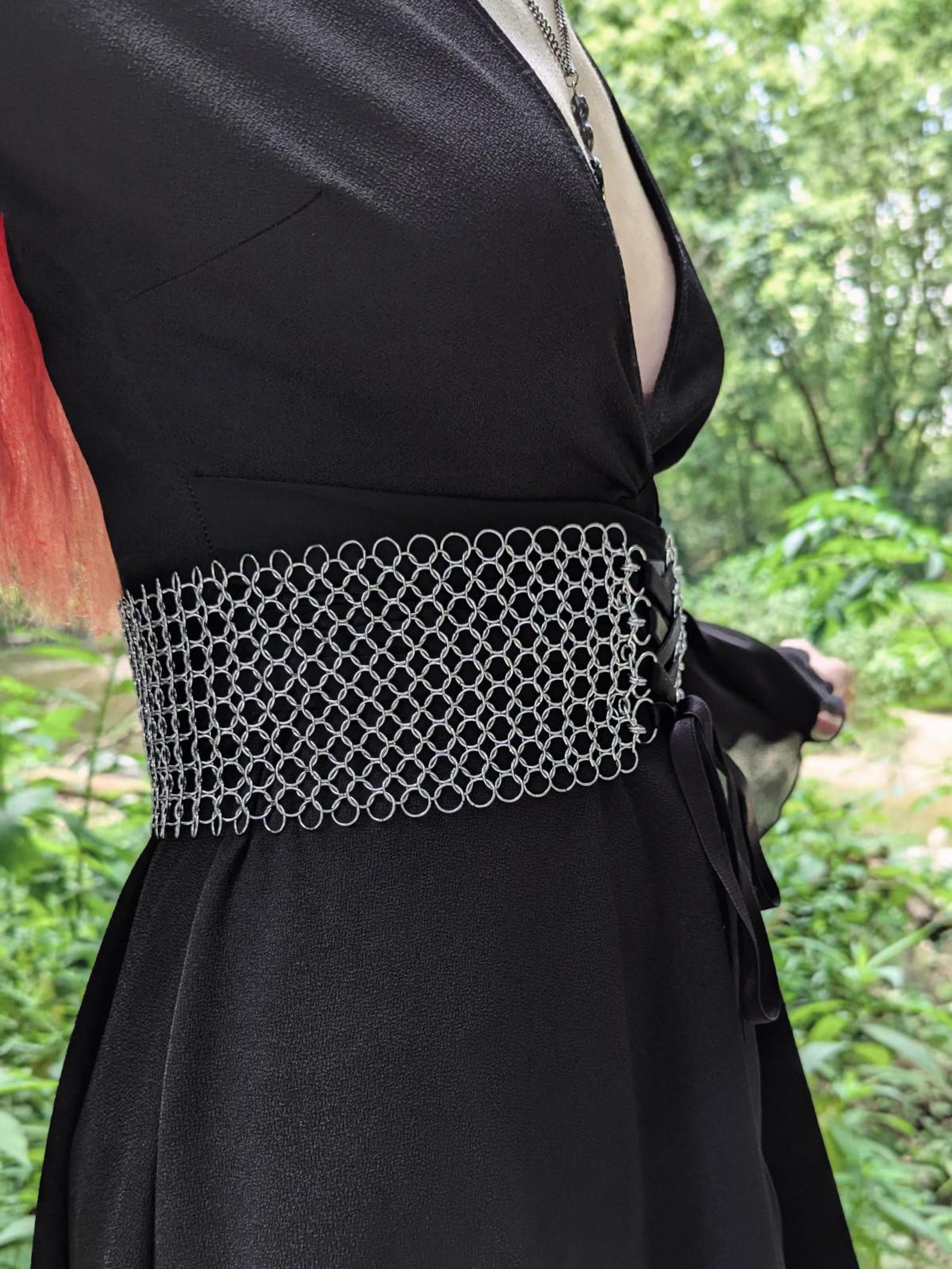 Silver Chainmail Corset, Wide Stainless Steel Belt - Etsy