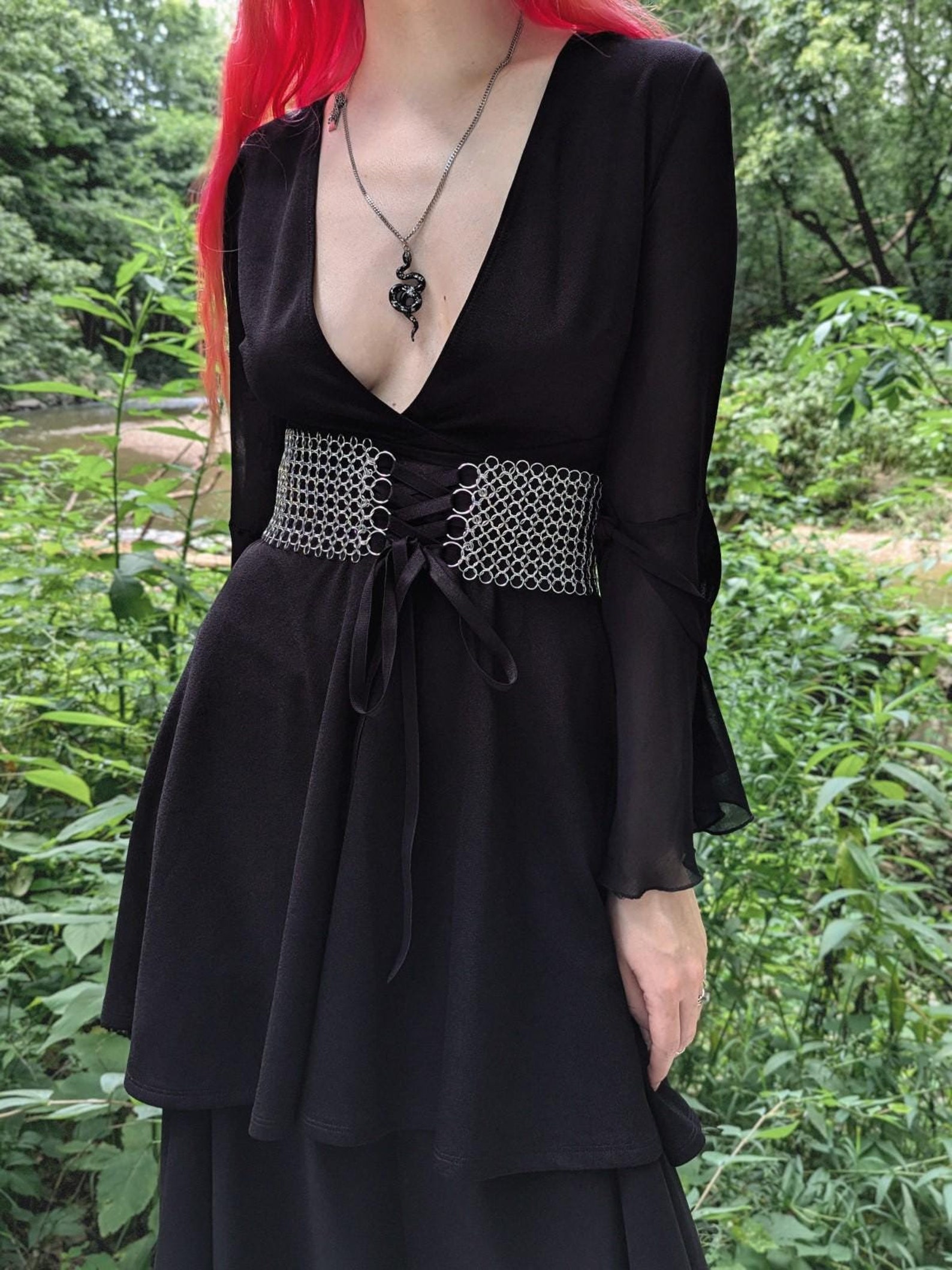 Silver Chainmail Corset, Wide Stainless Steel Belt - Etsy