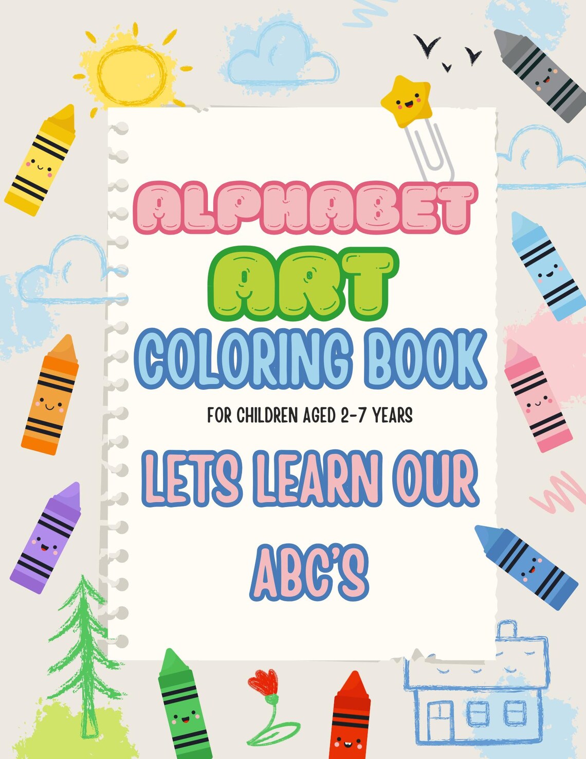 LEARN ABC'S Coloring Book Pdf File - Etsy