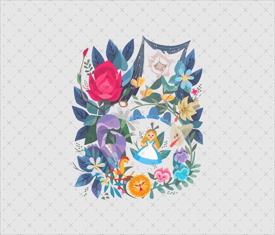 Alice in Wonderland Watercolor Clipart PNG SVG, Digital Download - Etsy