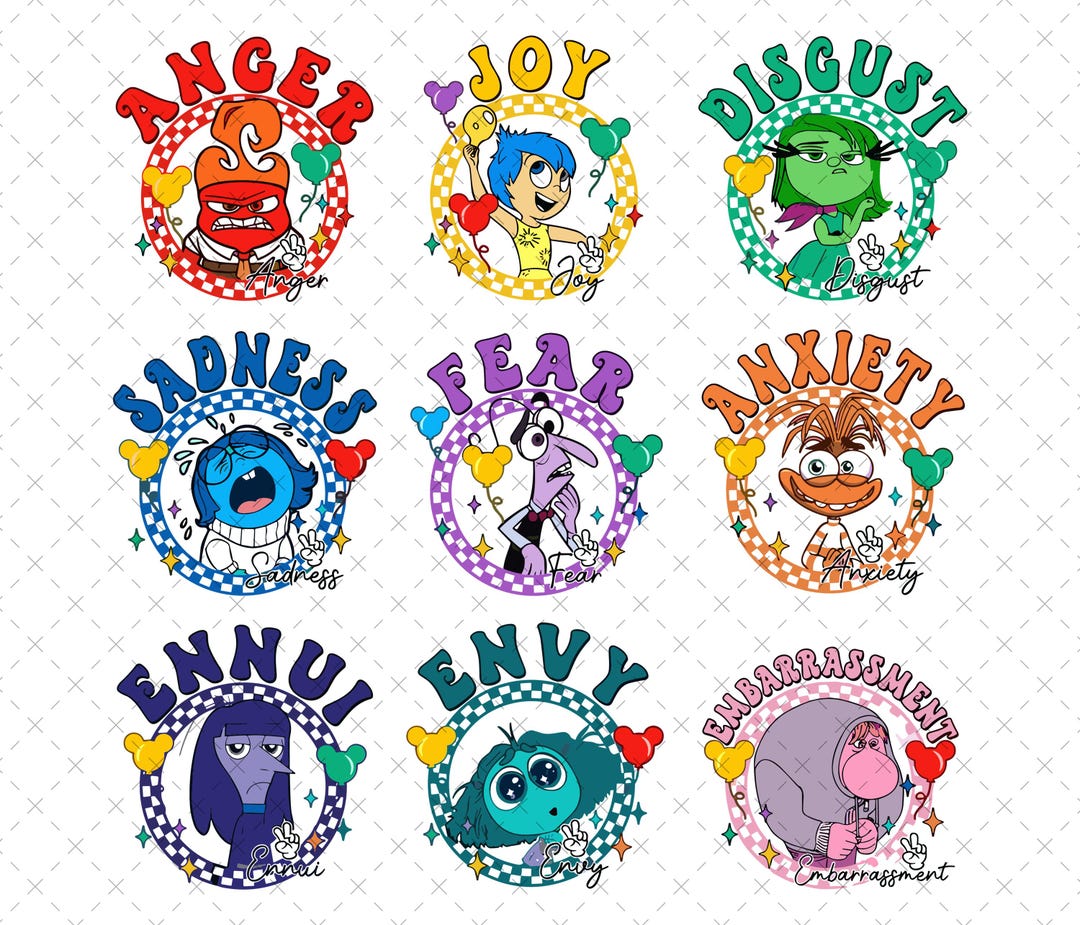 Inside Out Characters Bundle PNG SVG, Inside Out Png, Inside Out Group ...