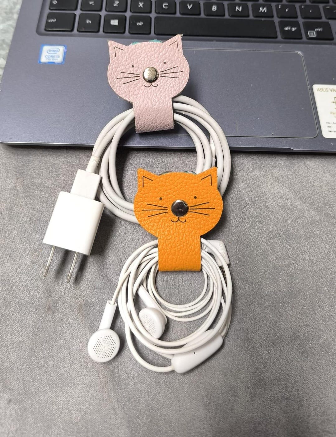 Handmade Leather Cat Cord Organizer - Cute Pet Lover Gift - Cord Wrap ...