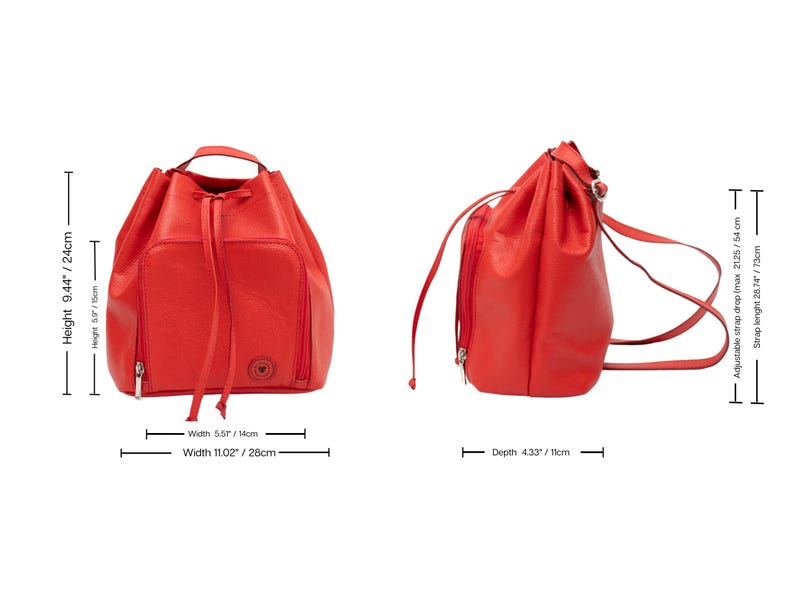 Red Leather Backpack for Women, Mini Backpack, Backpack for Women ...