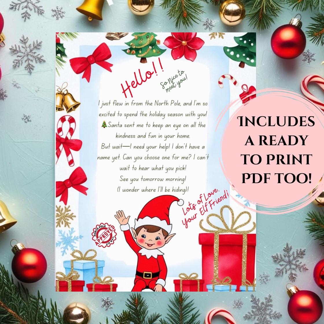 Elf Arrival Letter Editable PDF, PRINTABLE Elf Arrival Letter, Fun Elf ...