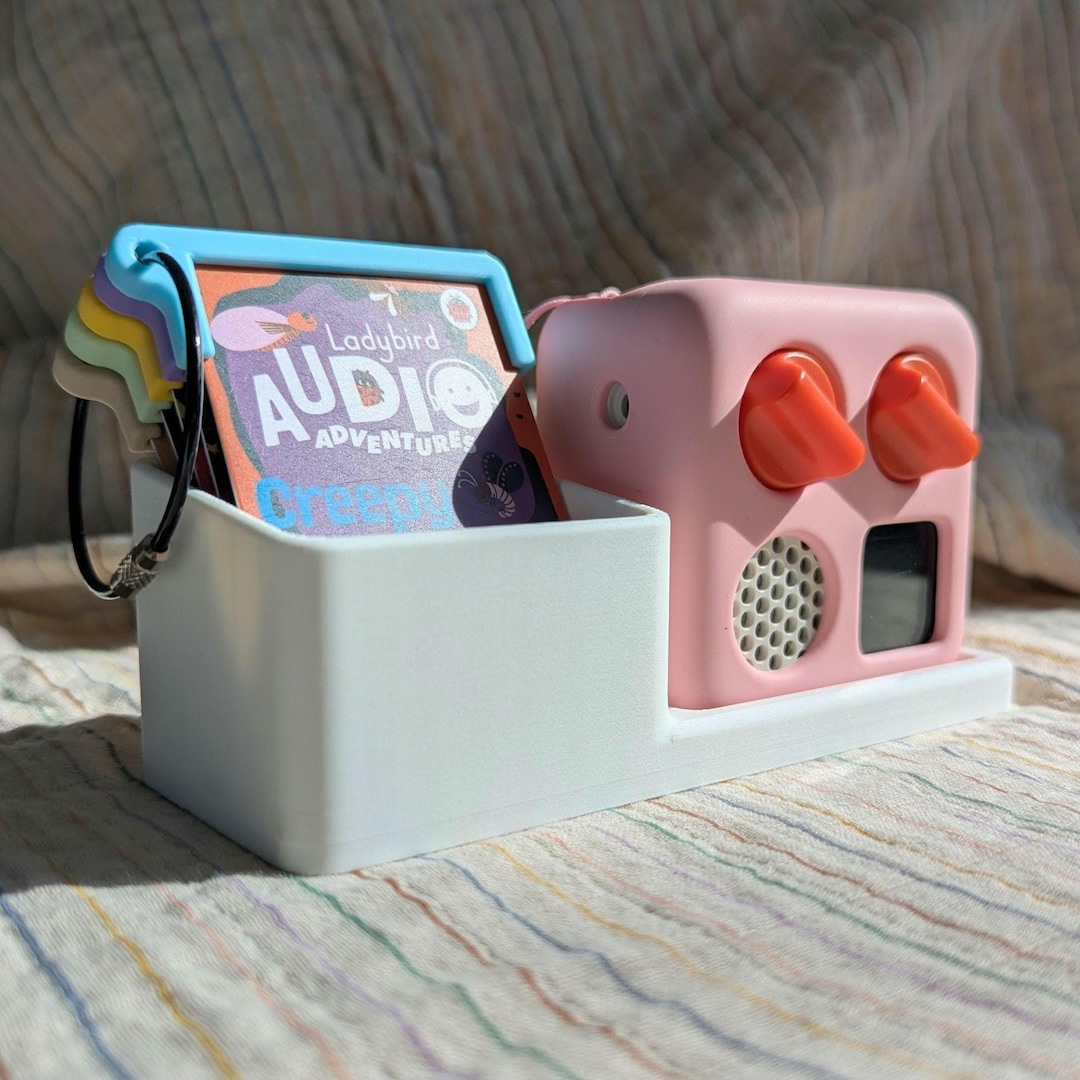 BUNDLE: Reusable Yoto Card Top Holders on Ring/loop + Bucketed Docking ...