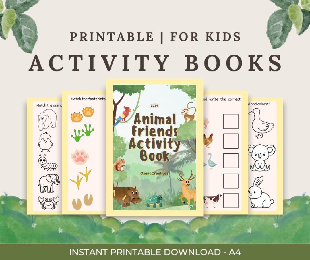 Animal Friends Activity Book - Etsy