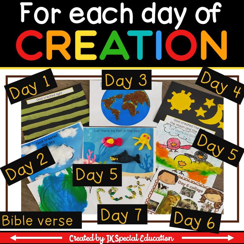 Creation Bible Story Activity | Craft Set for the 7 Days of Creation ...