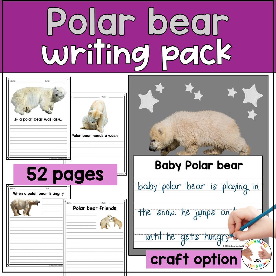 Polar Bear Writing Paper and Craft | Montessori Winter Activities ...