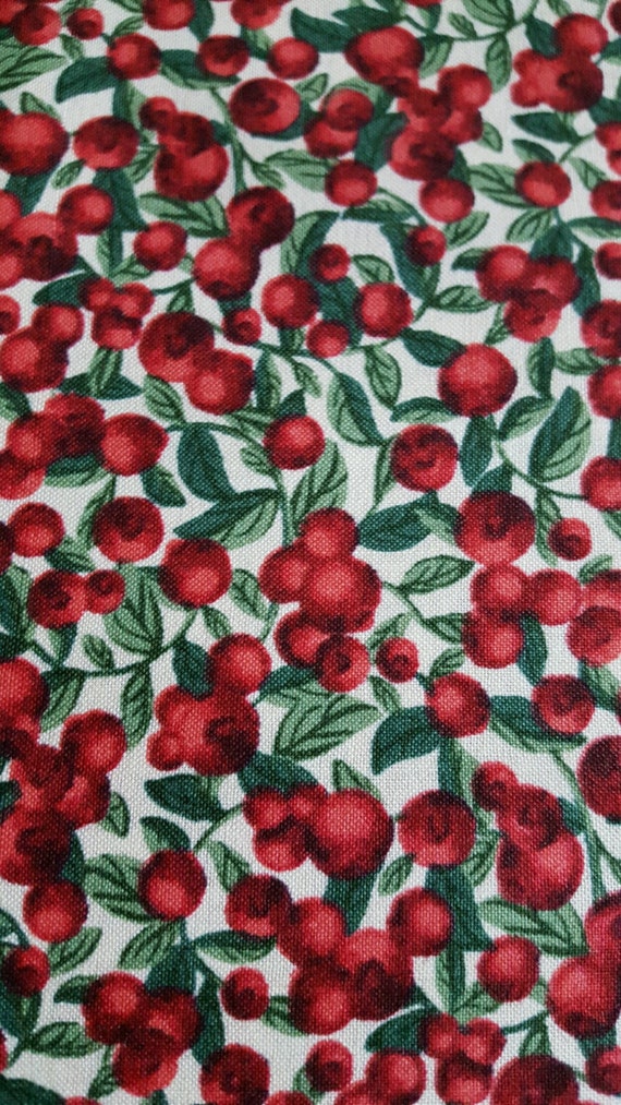 Cranberries on Cream by Fabric Arts. | Etsy
