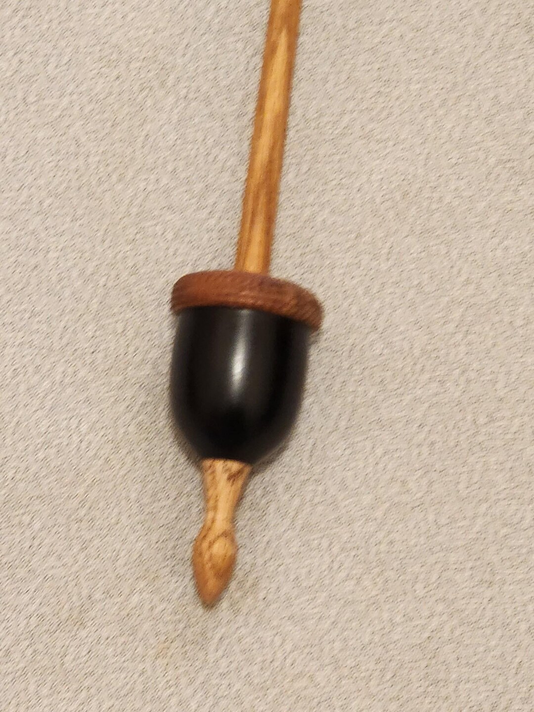 Drop Spindle - Acorn - Support Spinning - Cherry and Ebony - Bottom ...