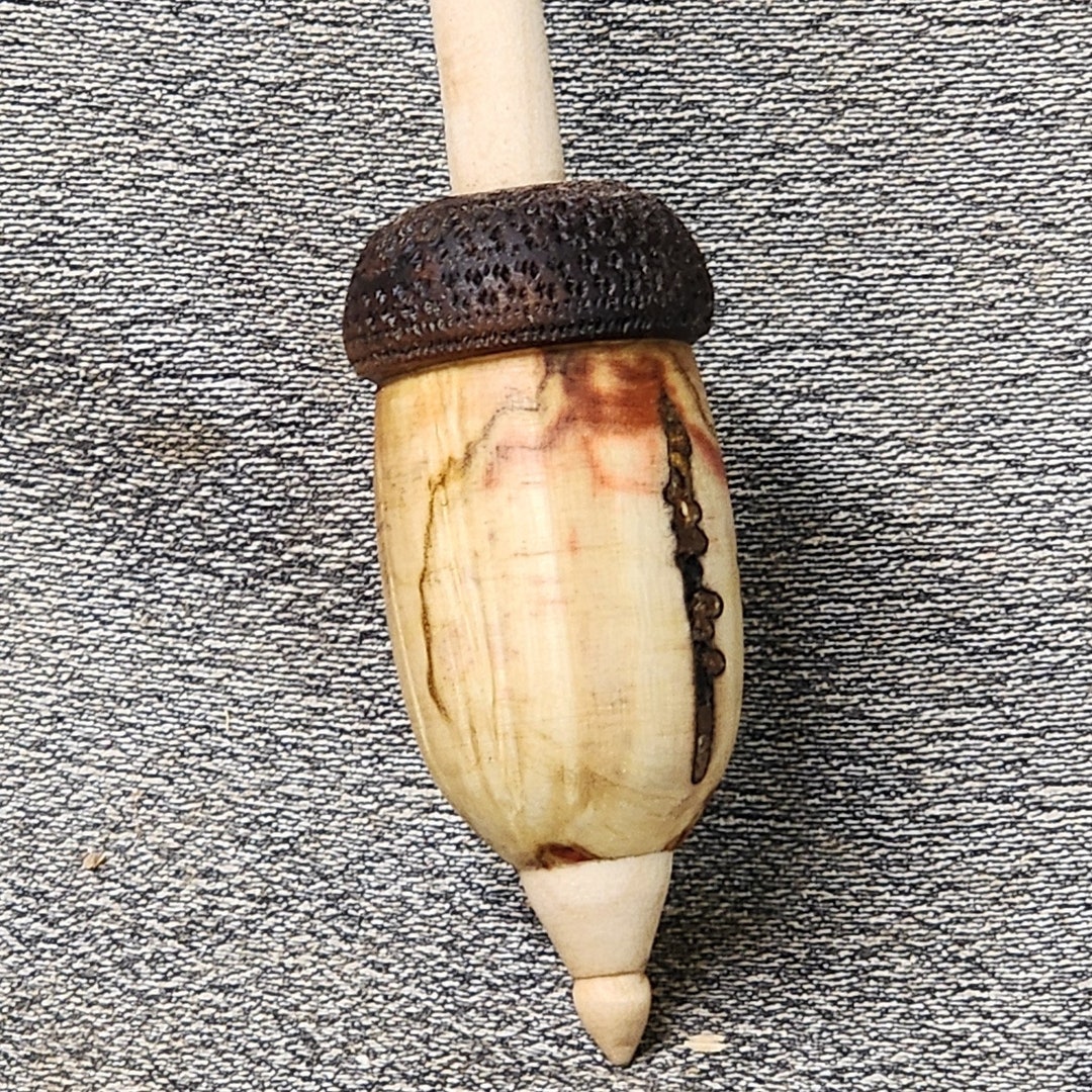 Drop Spindle Support Spinning Bottom Whorl Box Elder Burl and Walnut ...