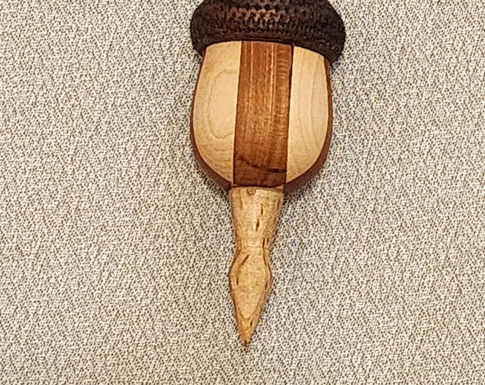 Drop Spindle - Acorn - Support Spinning - Cherry and Maple and Walnut ...