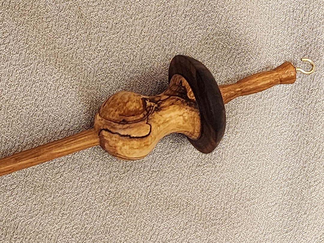 Drop Spindle Mushroom Handmade Top Whorl Drop Spindle Spalted Maple and ...