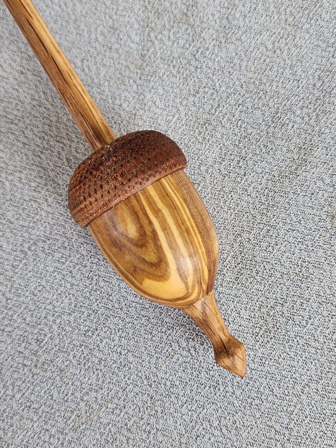 Drop Spindle - Acorn Style - Support Spinning - Olivewood and Cherry ...