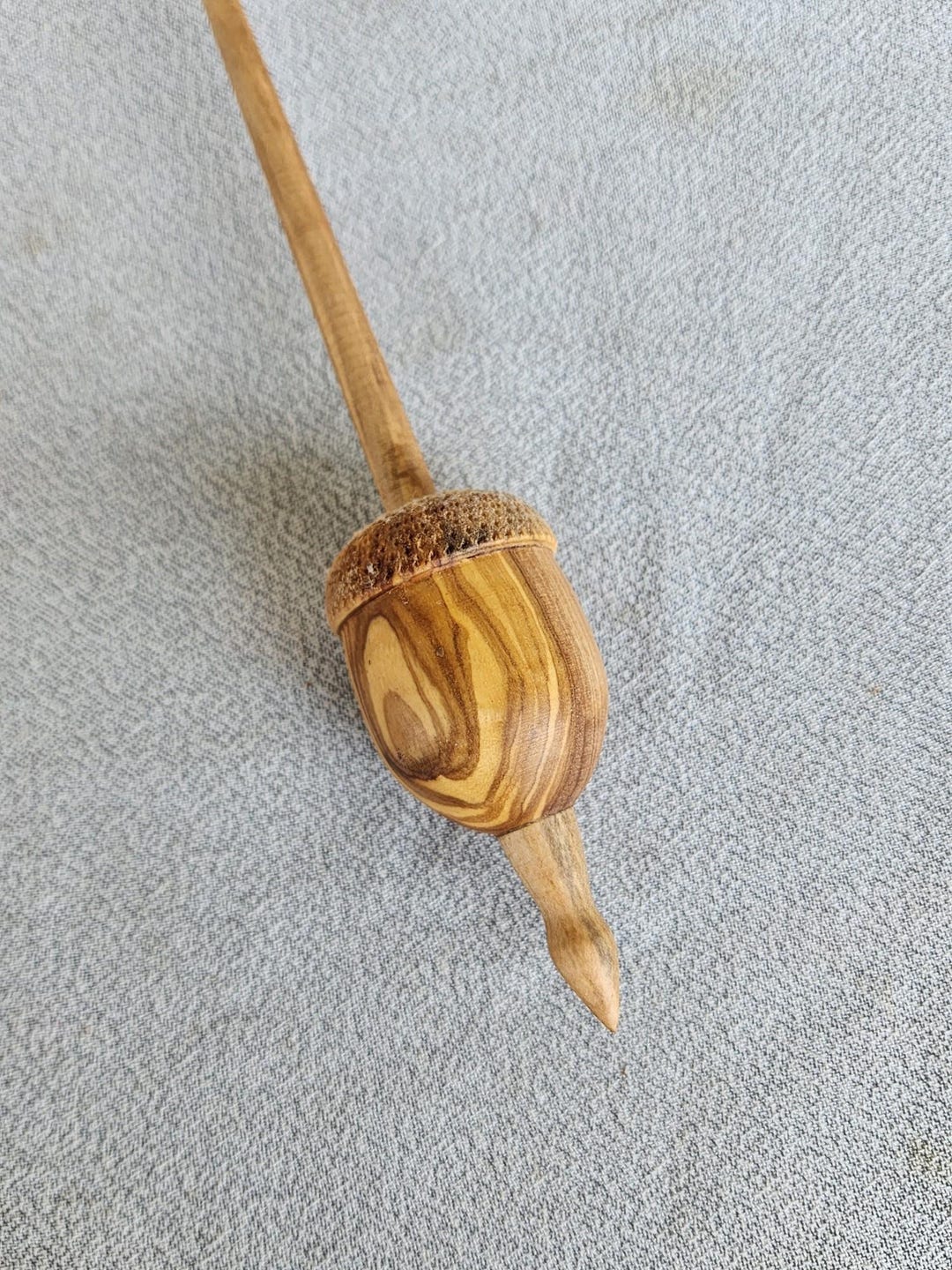 Drop Spindle - Acorn - Support Spinning - Olivewood and Boxelder ...