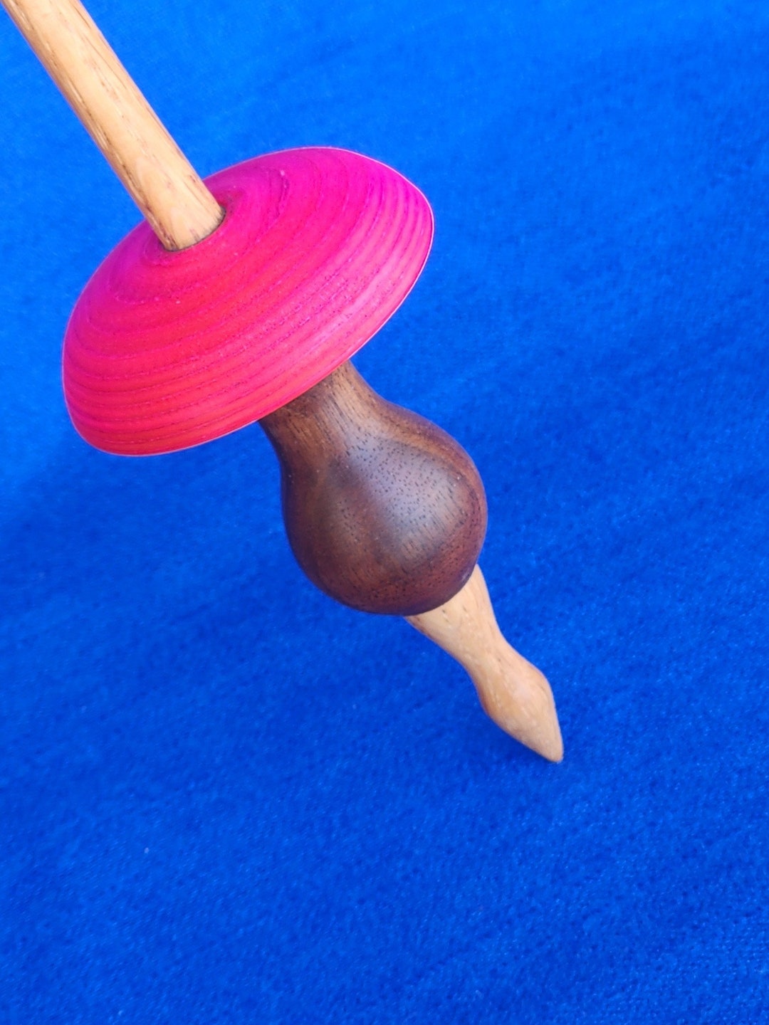 Drop Spindle Mushroom Support Spinning Pink Colorwood and Walnut - Etsy
