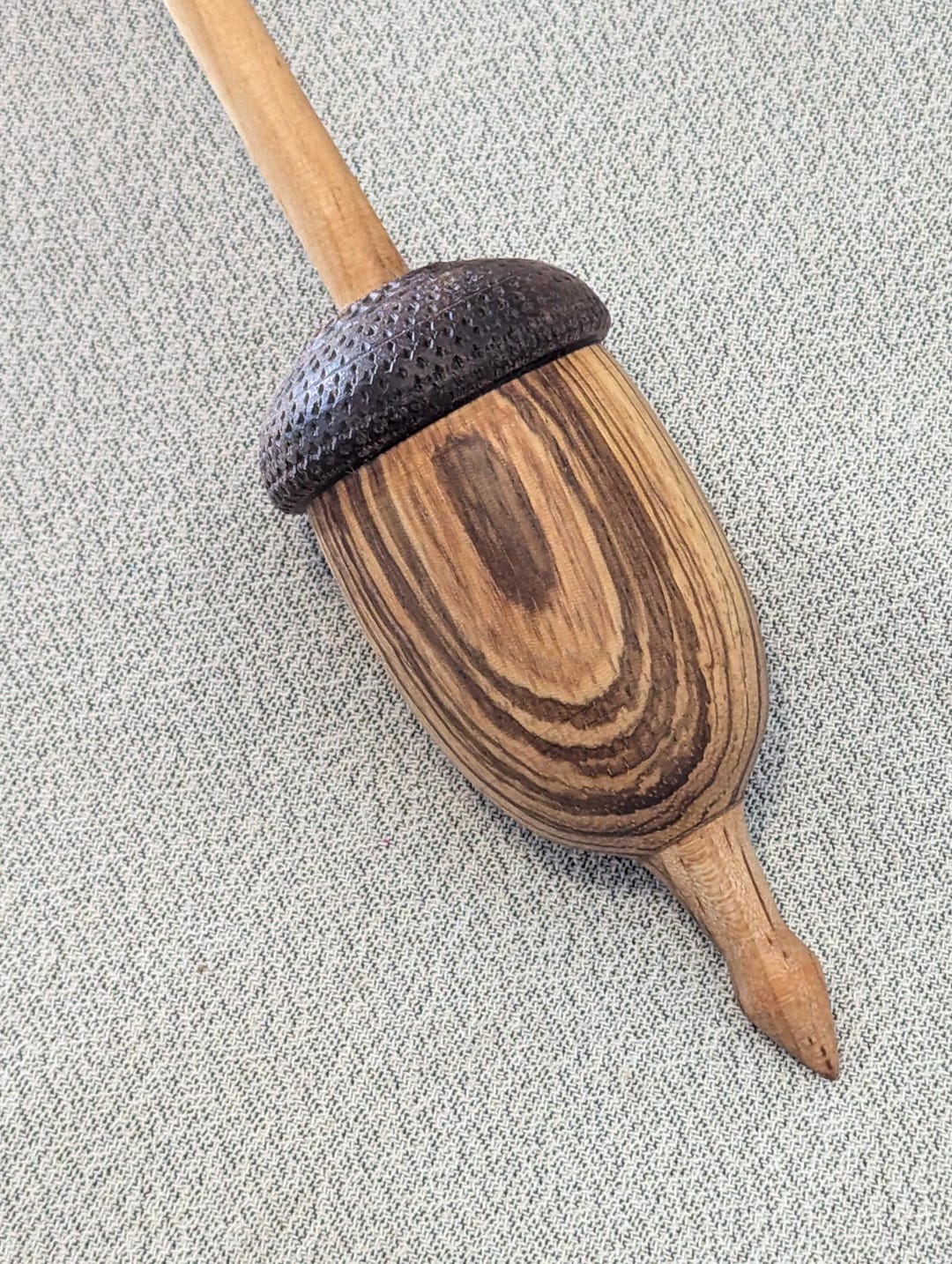 Drop Spindle - Acorn Style - Support Spinning - Acadia and Walnut Cap ...