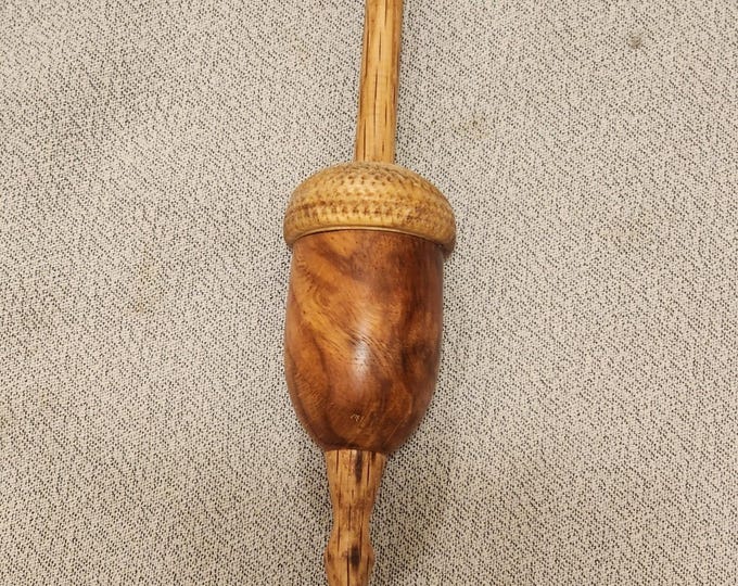 Drop Spindle - Acorn - Support Spinning - Oak Burl and Spalted Maple ...