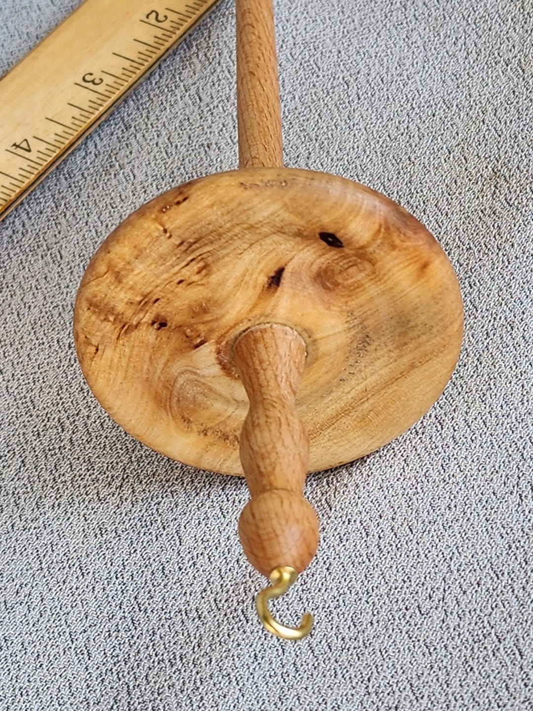 Drop Spindle - Handmade - Top Whorl Drop Spindle - Maple Burl and Beech ...