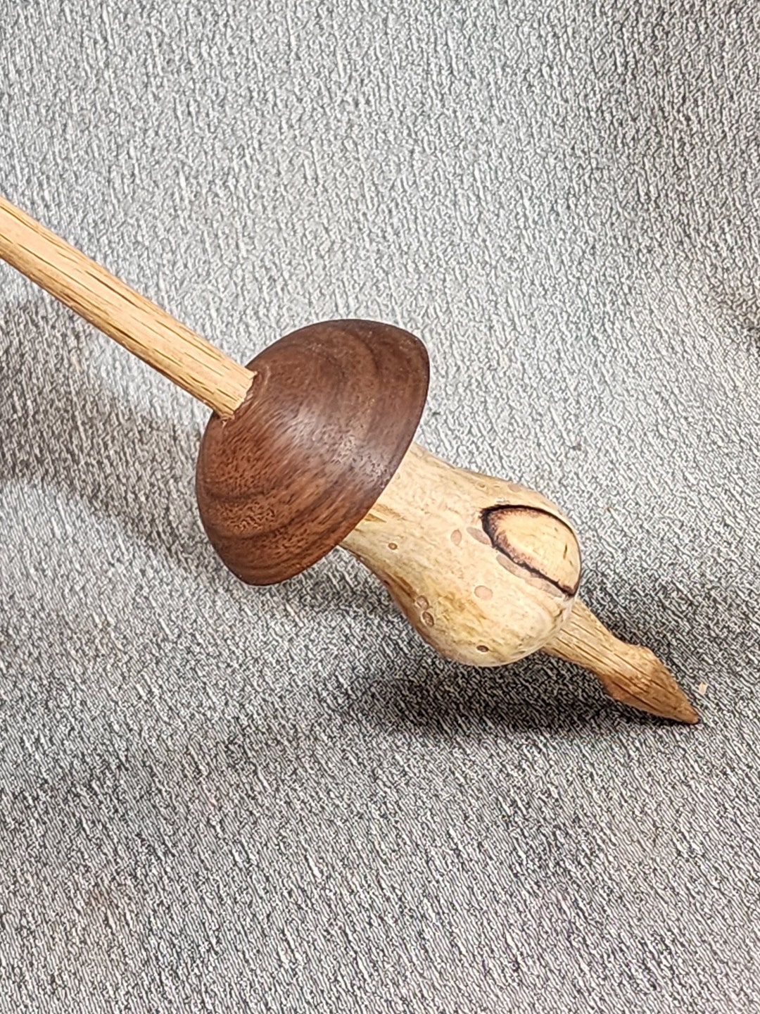 Drop Spindle Mushroom Support Spinning Walnut and Spalted Maple - Etsy
