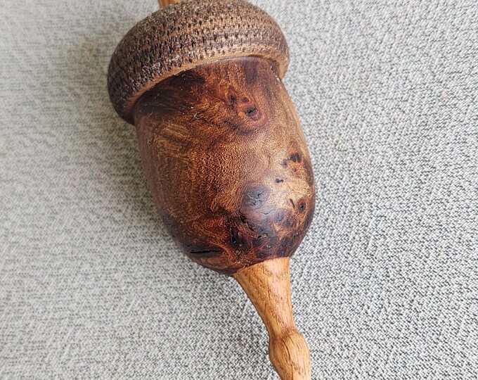 Drop Spindle - Acorn Style - Support Spinning - Russian Olive Burl and ...