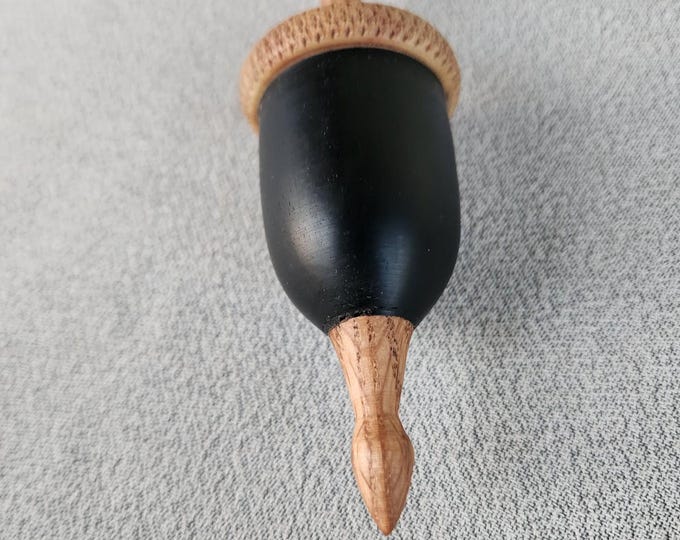 Drop Spindle - Acorn Style - Support Spinning - Ebony and a Box Elder ...