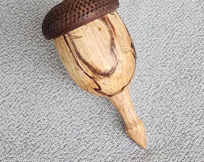 Drop Spindle - Acorn Style - Support Spinning - Spalted Maple and ...