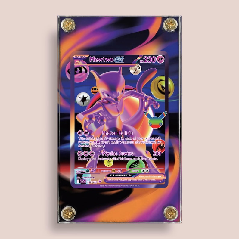 Mewtwo Ex Futuristic Rare 157/128 30th Celebration | Custom Pokémon ...