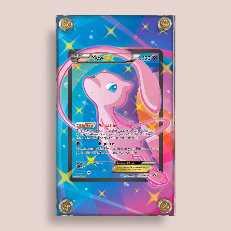 Mew EX RC24 Legendary Treasures | Custom Pokémon Artwork Display Slab ...
