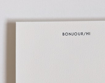 Eiffel Tower Note Cards Set of 10 in White or Light Ivory With Matching ...