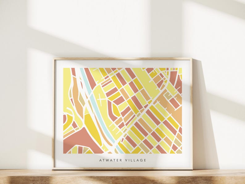Atwater Village Map Print – Colorful Modern Wall Art, Los Angeles ...