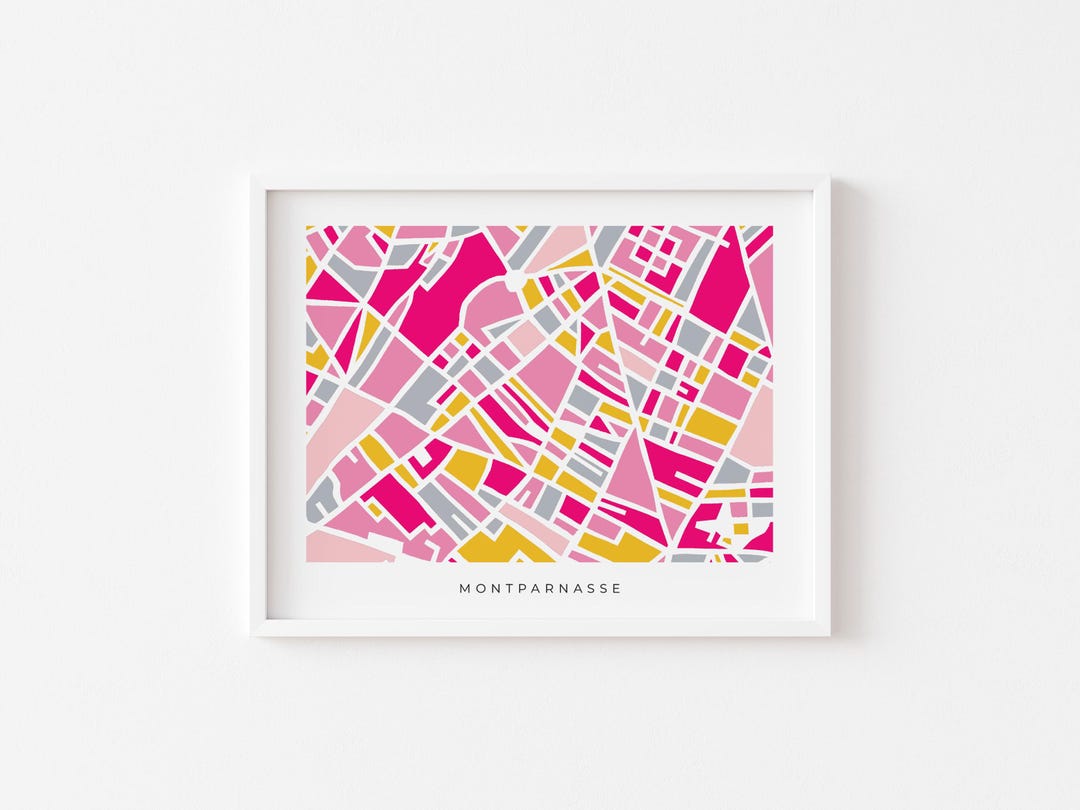 Montparnasse Map Paper Cut - Paper Cut Map - Paris Wall Art - Paris Map ...