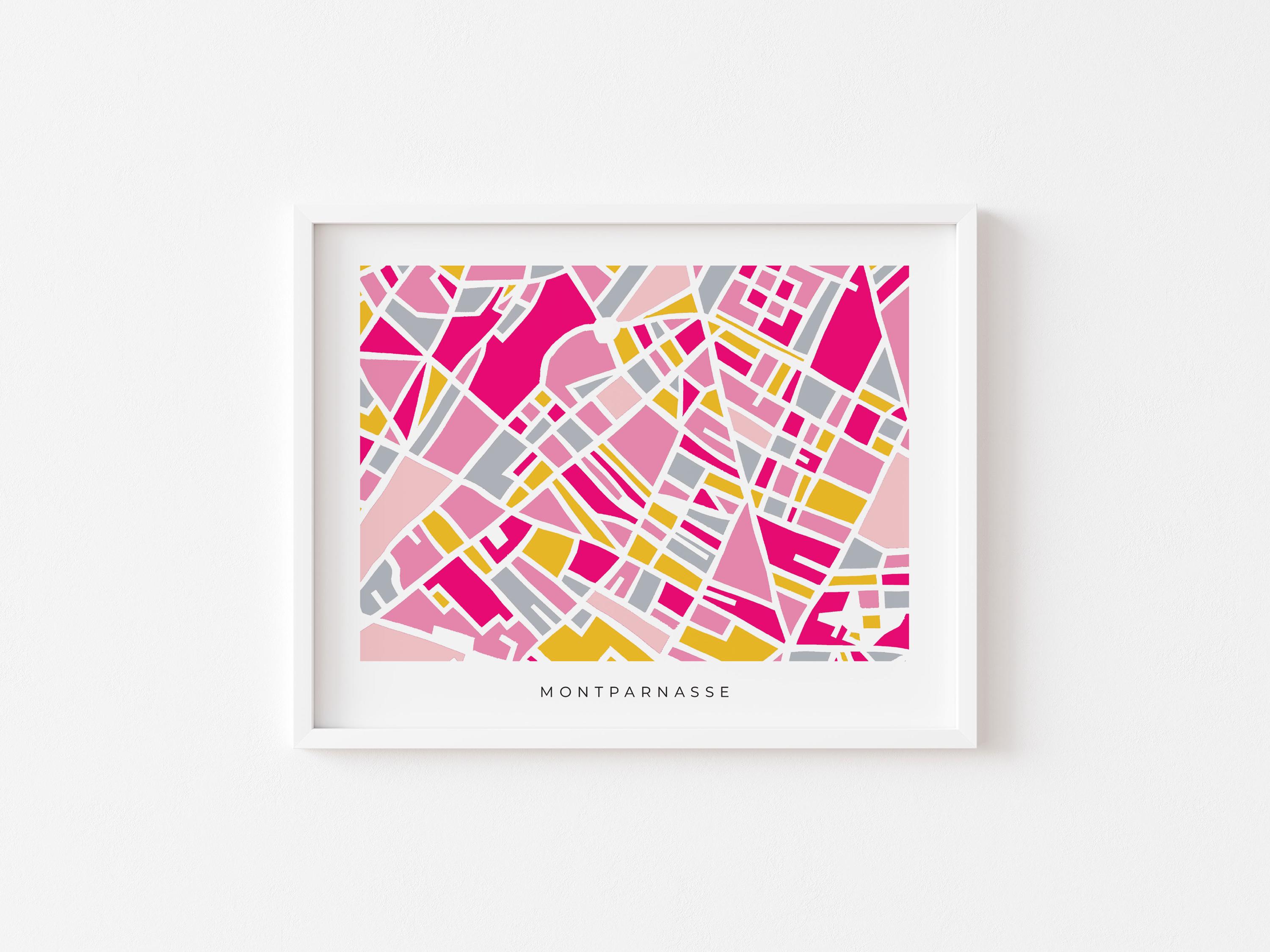 Montparnasse Map Paper Cut - Paper Cut Map - Paris Wall Art - Paris Map ...