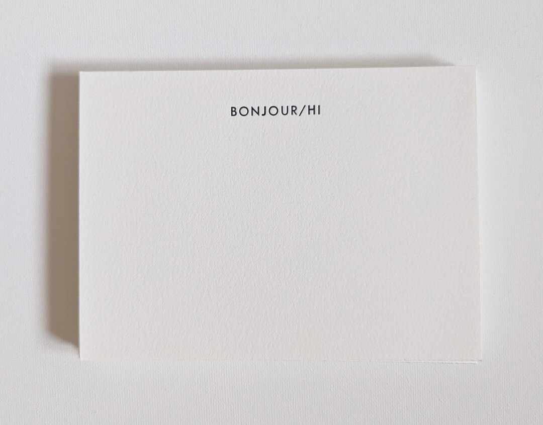 Set of 5 Bonjour/hi Notecards French Notecards French Wall Art French ...