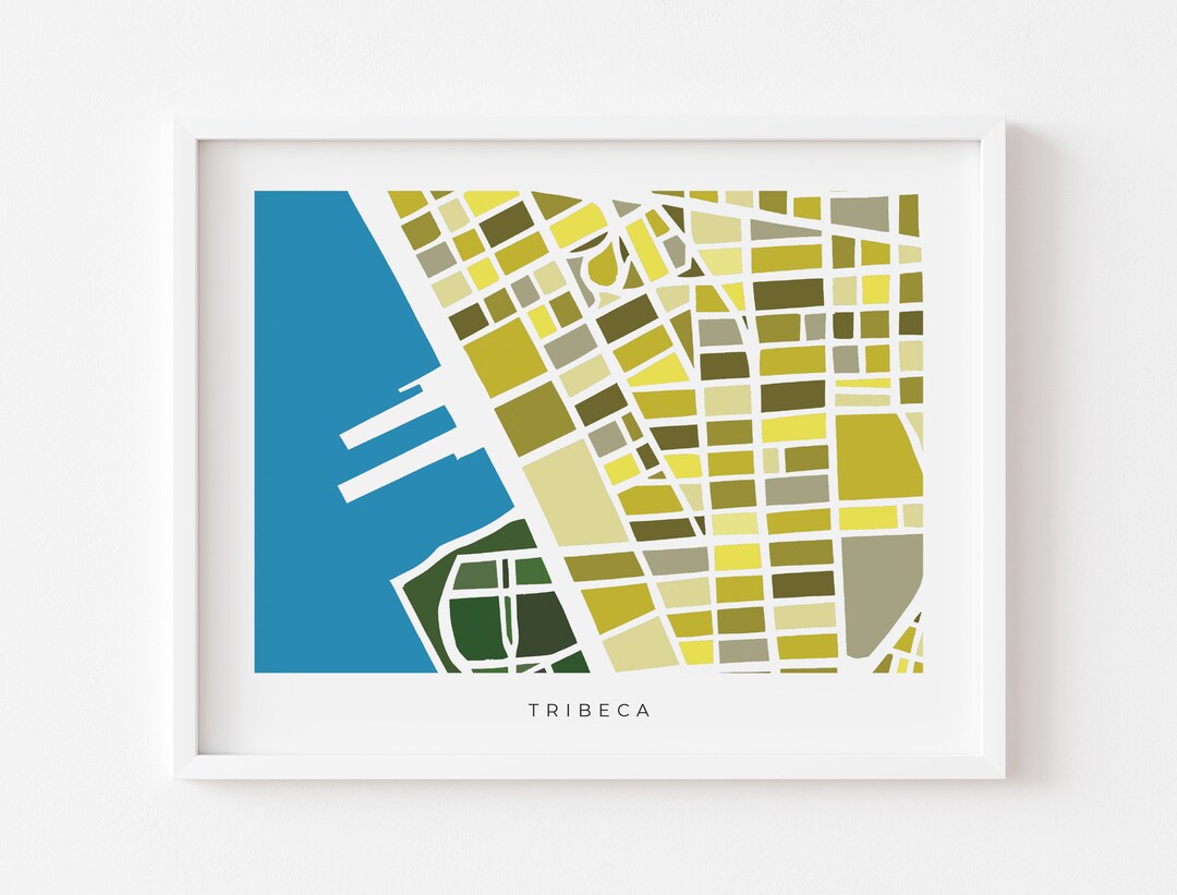 Tribeca Map Art Print – Manhattan Neighborhood, Minimalist Design - Etsy