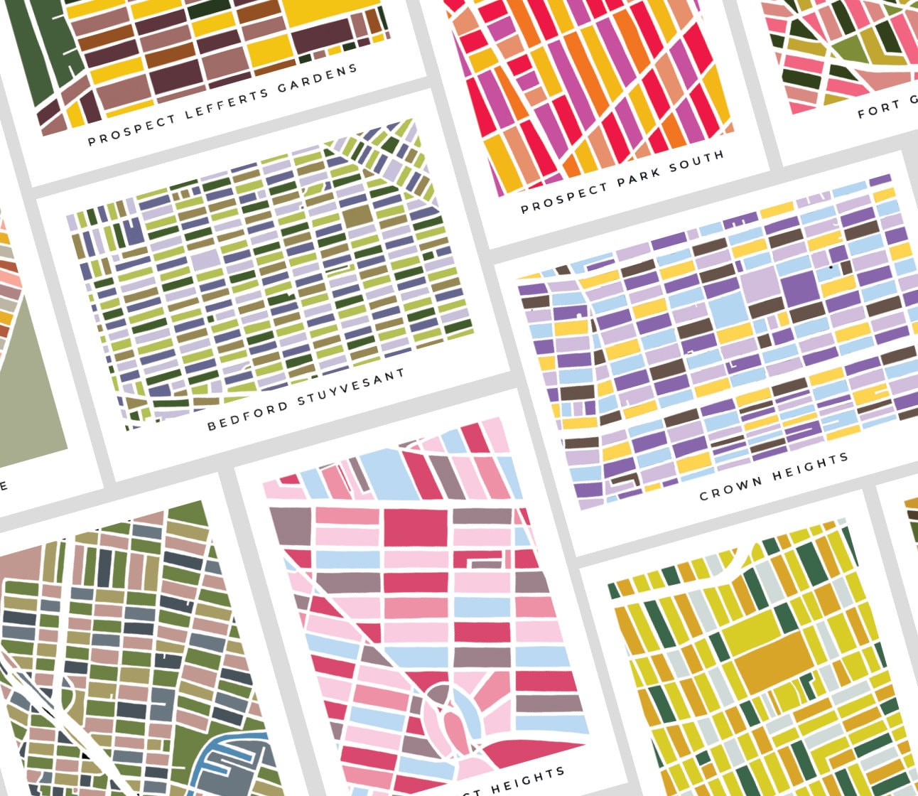 Brooklyn Neighborhood Print Postcards - Set of 12 - Etsy