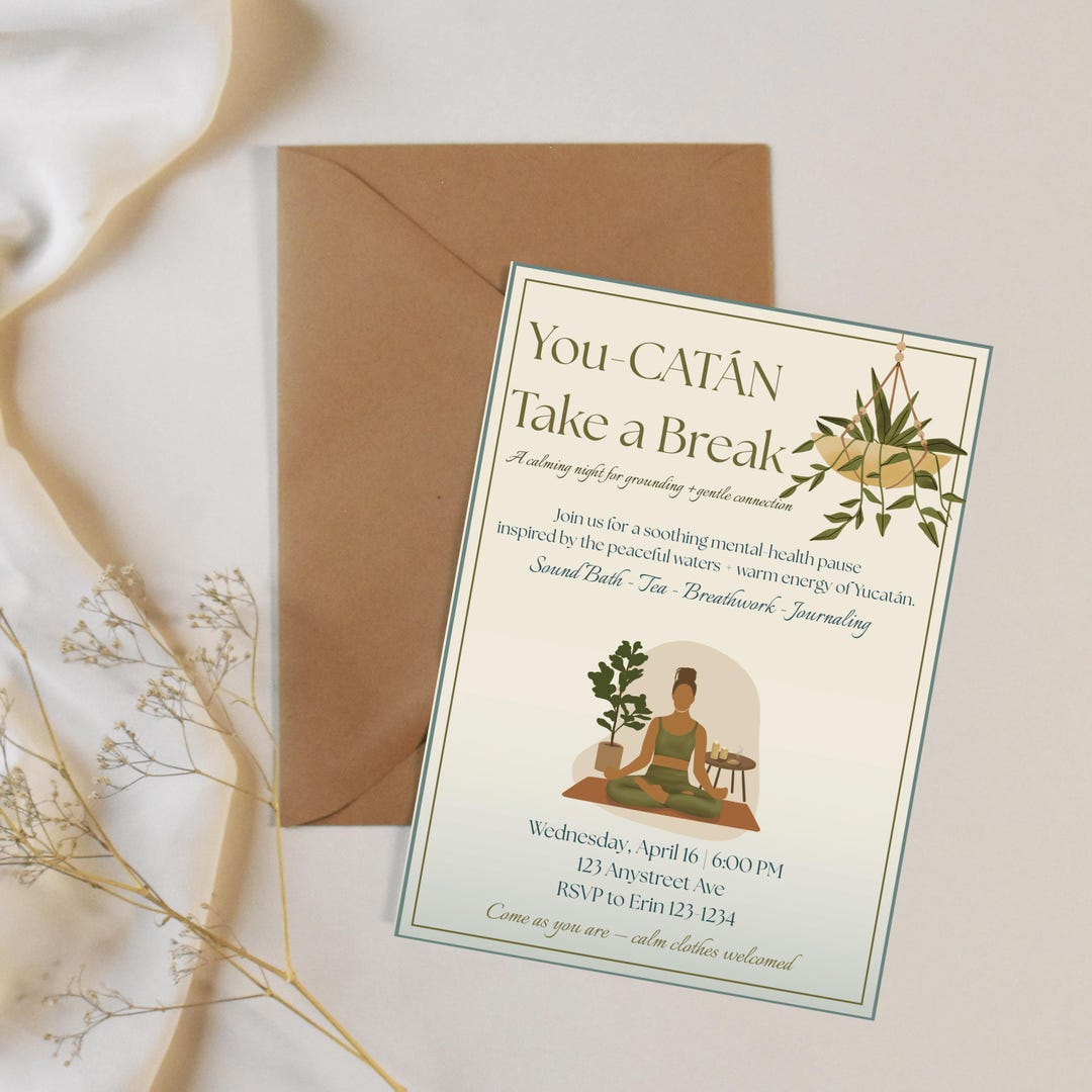 Mental Health Invitation: You-catÁn Pause Night, Self Care Event ...