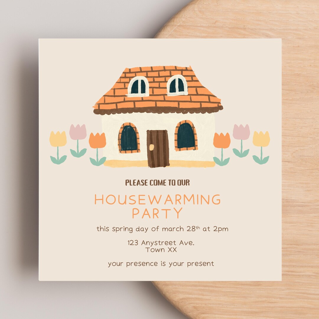 Spring Housewarming Party Invitation: Tulip Theme (digital Invite) - Etsy