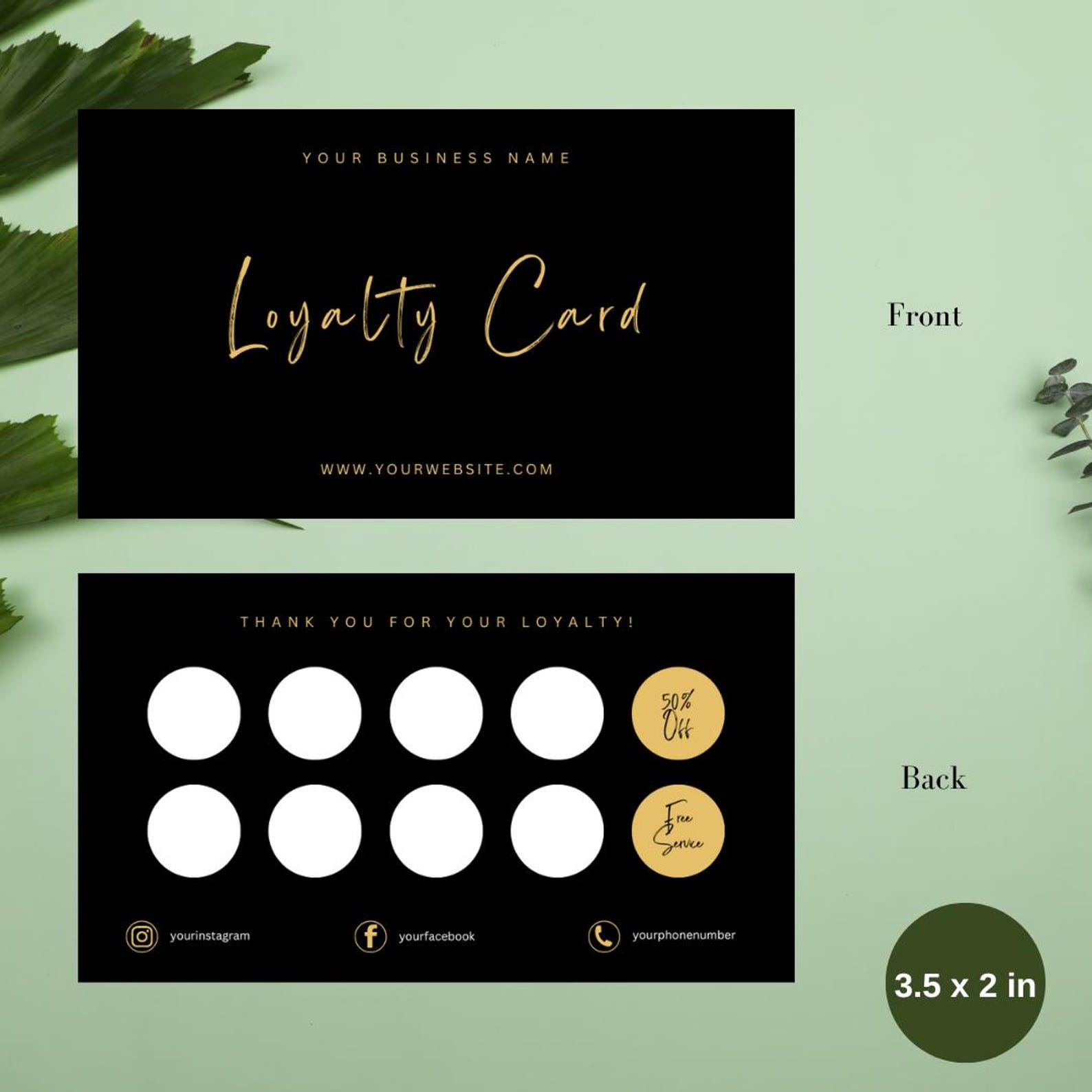 DIY Loyalty Card Template, Beauty Loyalty Cards, Costumer Rewards Card ...