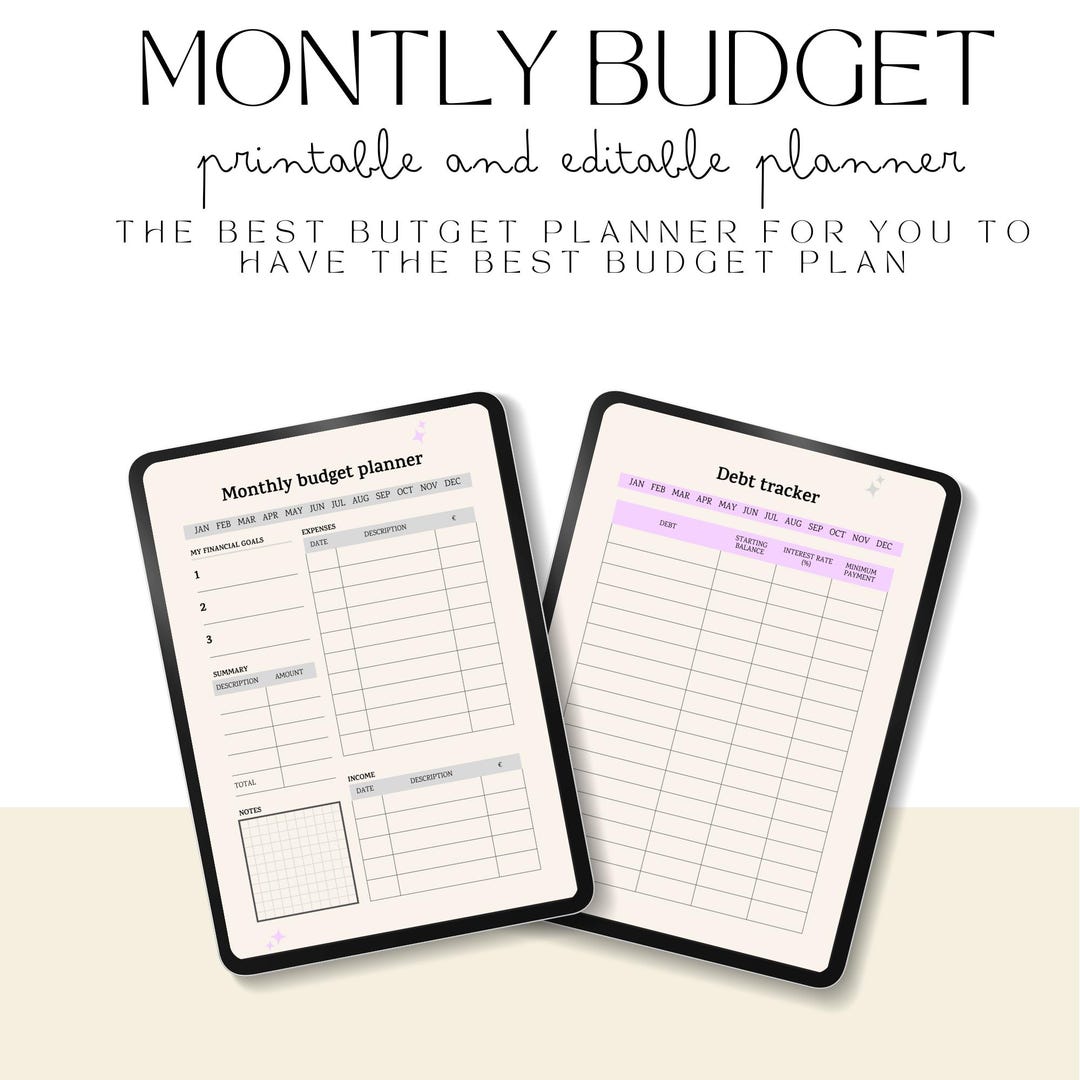 Customizable Budget Planner: Instant Download, Printable Financial ...