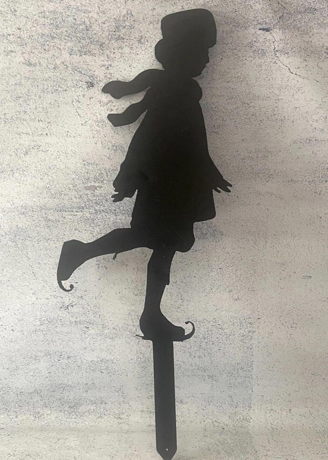 Metal Garden Stake Ice Skating Boy Outdoor Plasma Cut Steel Yard Lawn ...