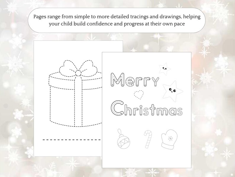 Christmas Preschool Tracing and Coloring Pages, Christmas Tracing ...