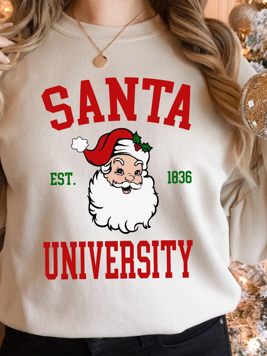 Santa University SVG PNG Christmas Season Est 1836 Retro Santa College ...